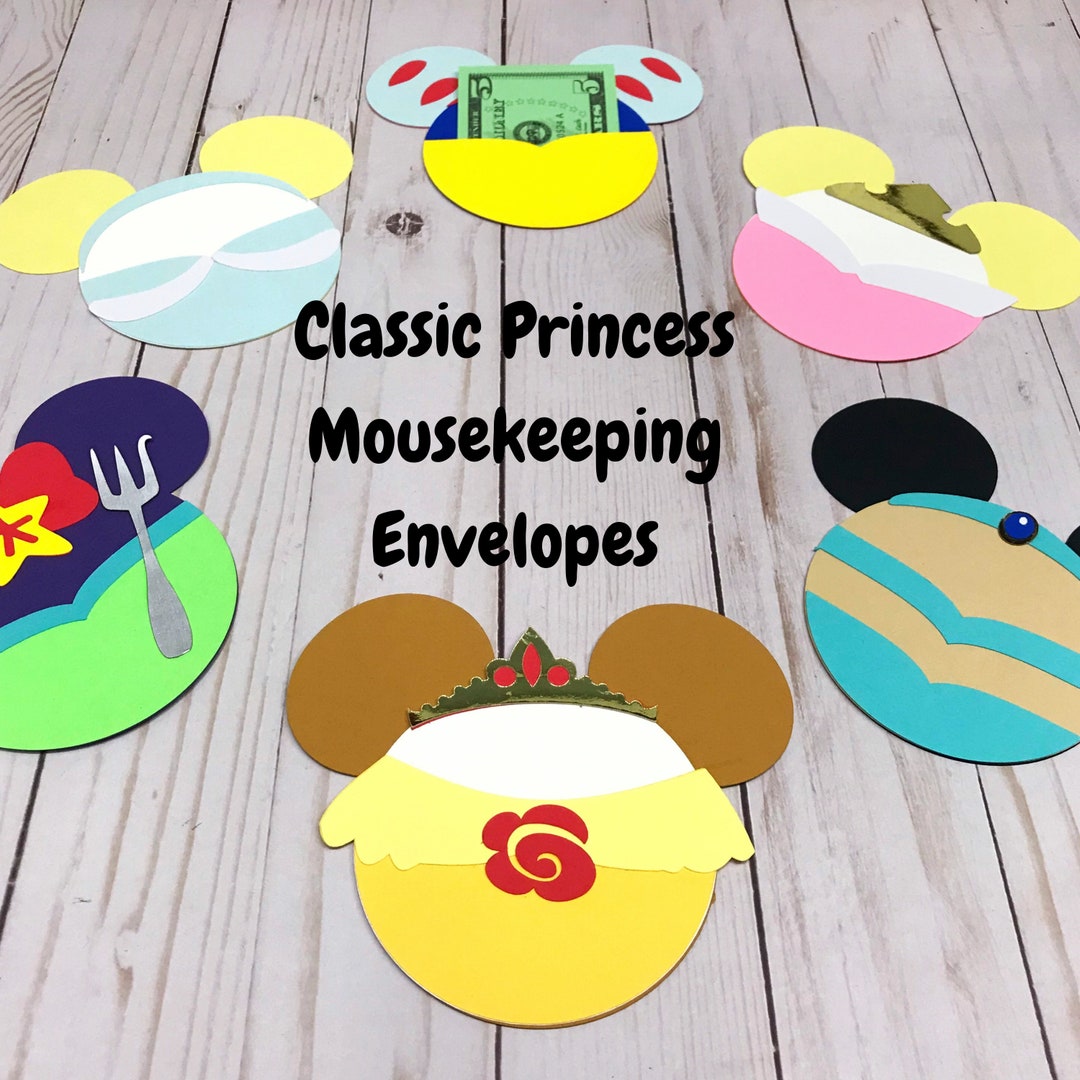 Mousekeeping Envelopes Disney Princess Designs Money Tip - Etsy