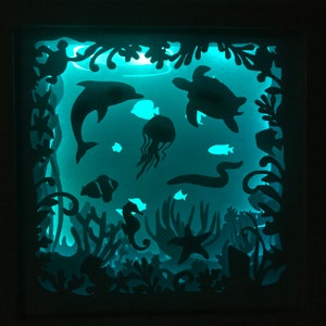 Lighted Shadowbox Nightlight Light Box Shadow Box Layered Paper Art ...