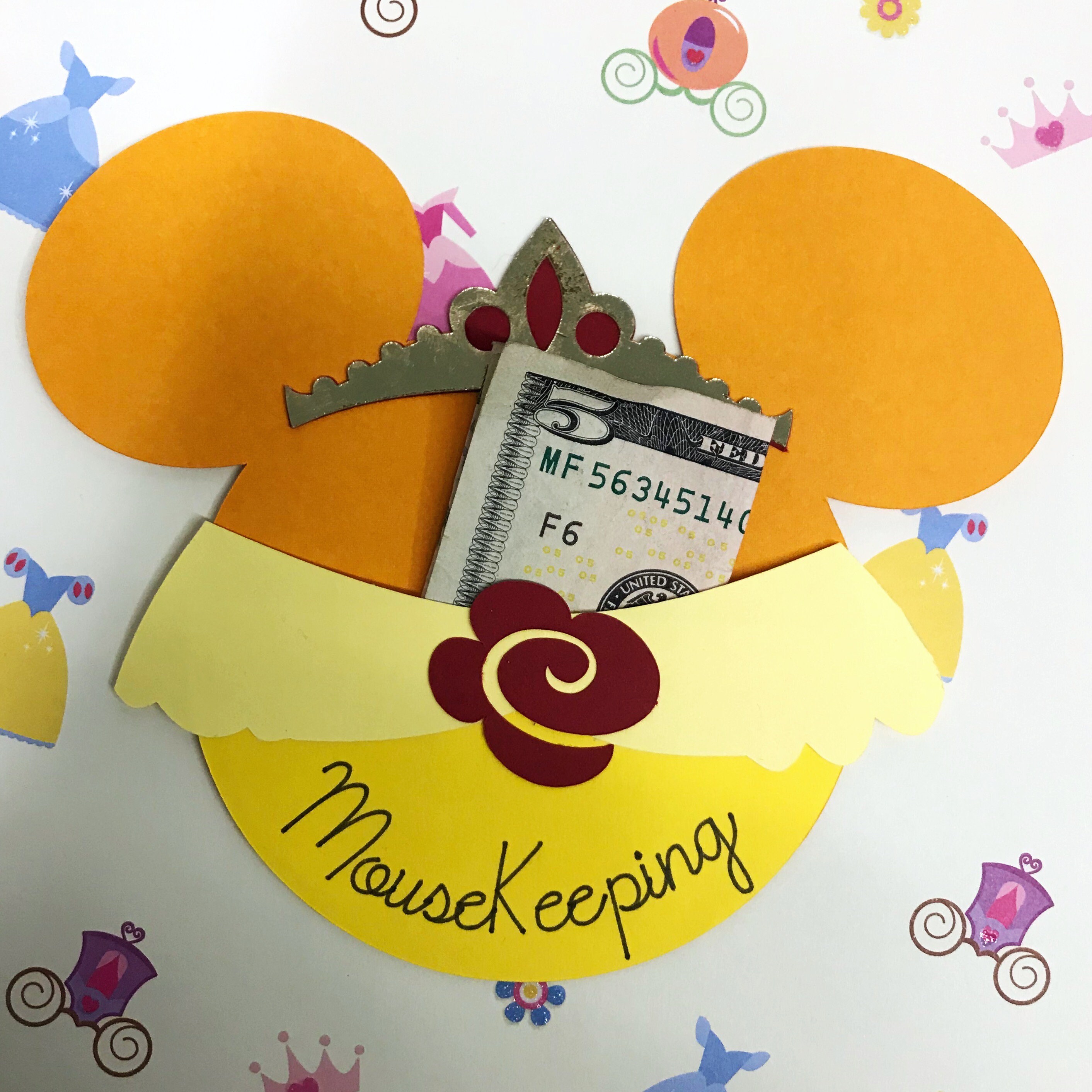 Mousekeeping Envelopes Disney Princess designs Money Tip | Etsy