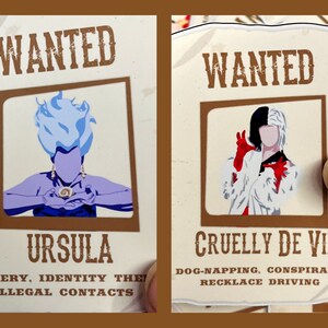 Disney Villain Hand-drawn Die Cut Sticker | Wanted Poster | Disney ...