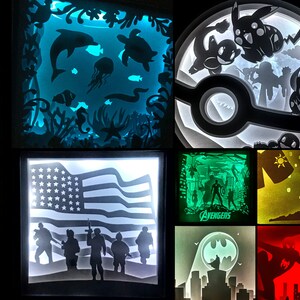 Lighted Shadowbox Nightlight Light Box Shadow Box Layered Paper Art ...