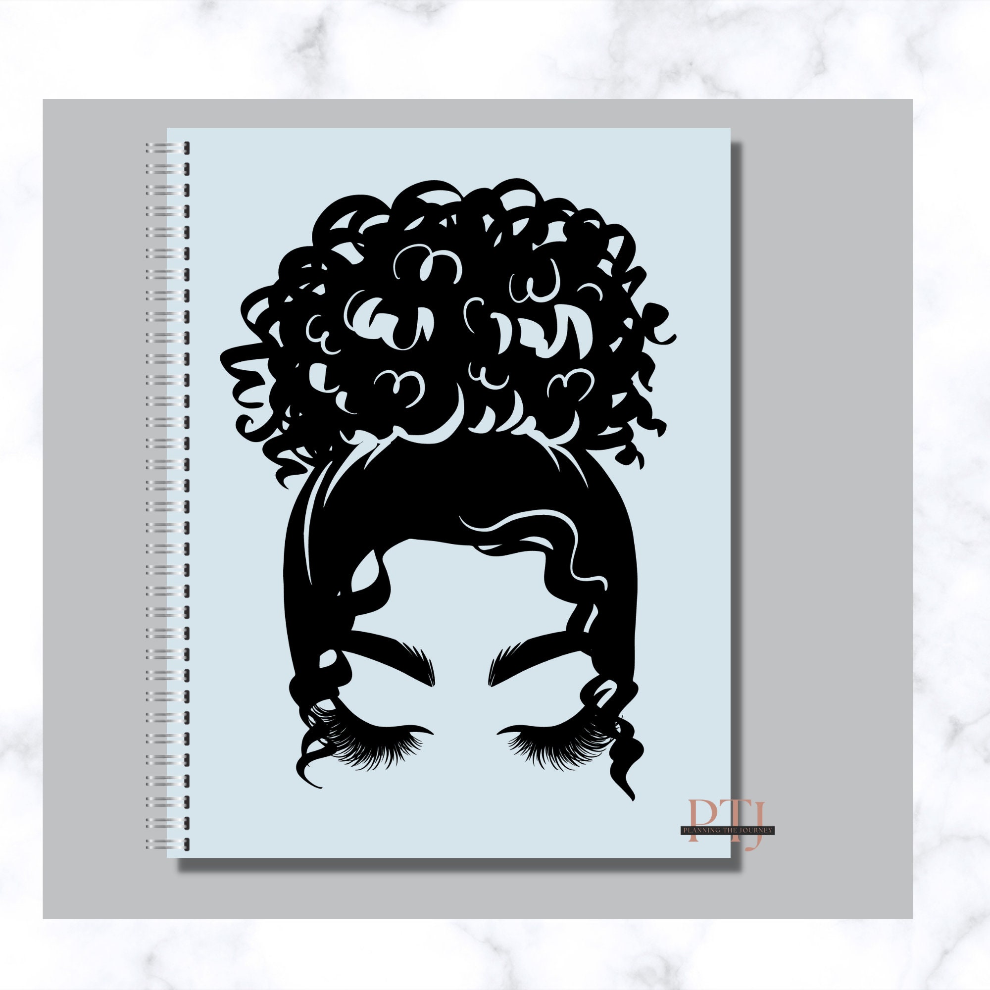 Teal High Bun 12 Month Undated Planner - Etsy