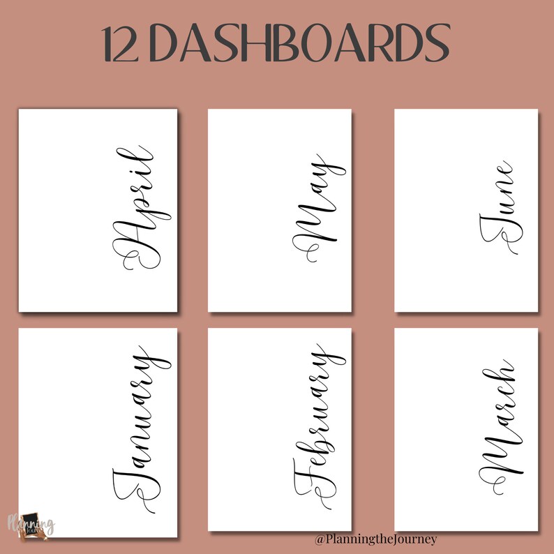 Monthly Dashboard Printables - Etsy