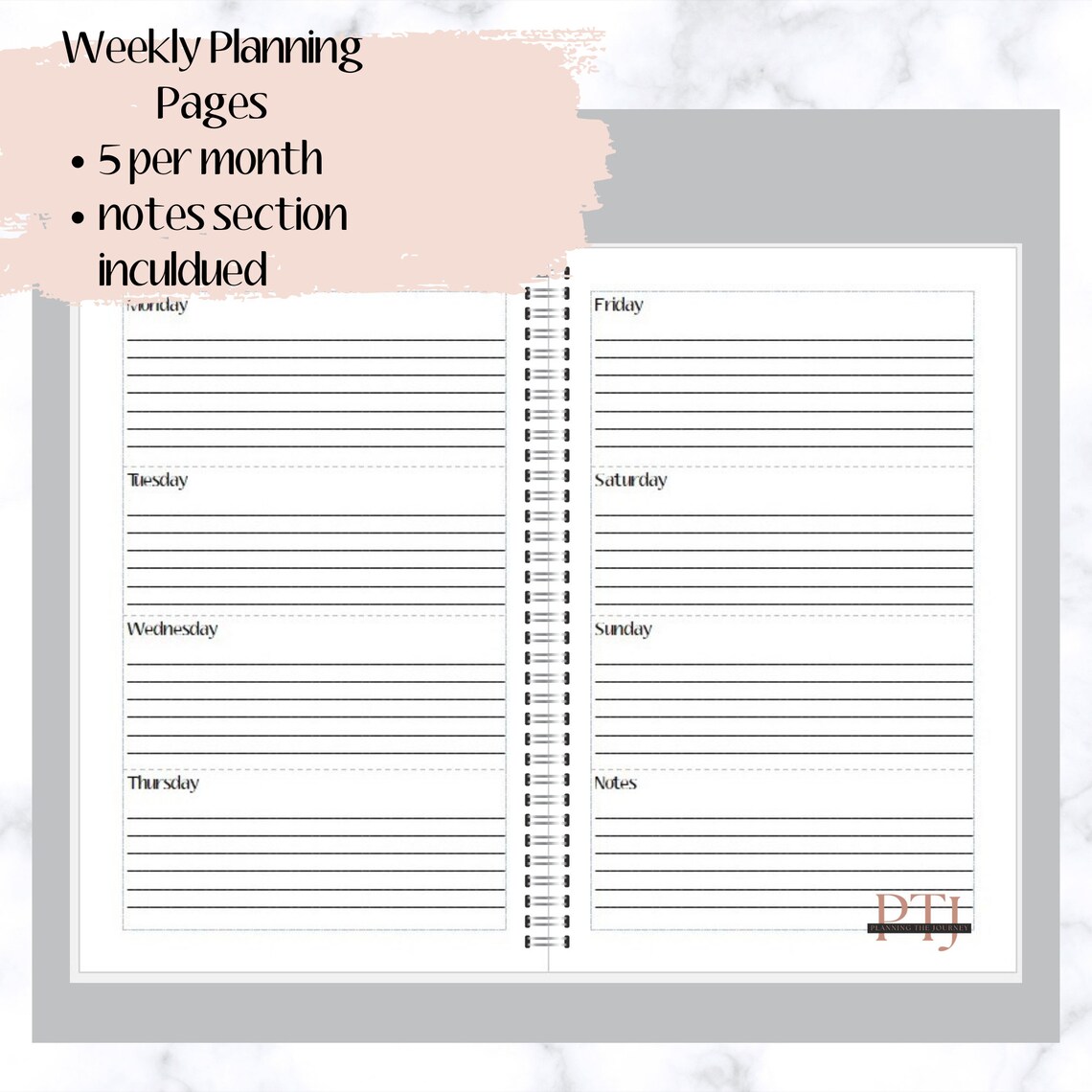 Teal High Bun 12 Month Undated Planner - Etsy