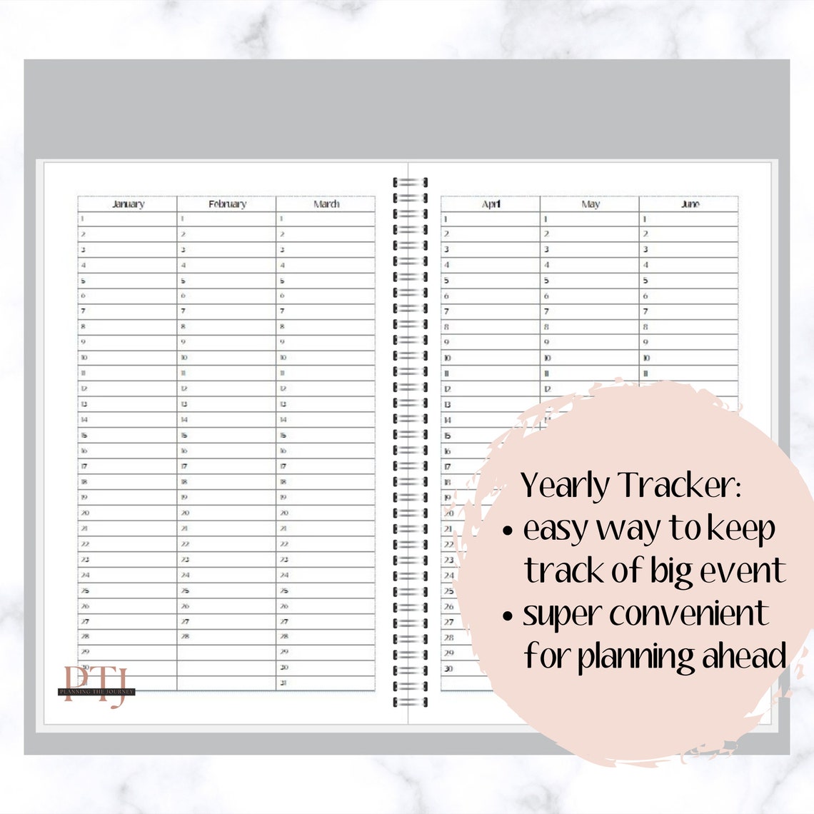 Teal High Bun 12 Month Undated Planner - Etsy