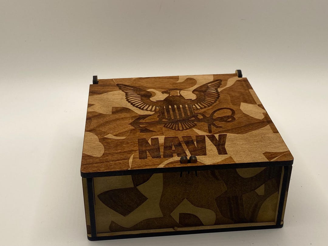 Navy Keepsake Box - Square Watch/medal Box - Etsy
