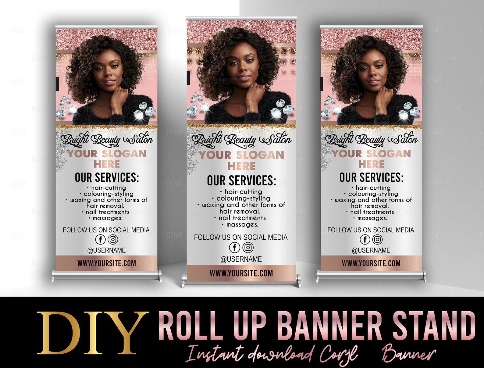 DIY Roll up Banner Stand, Roll up Banner Template, Pop up Banner ...