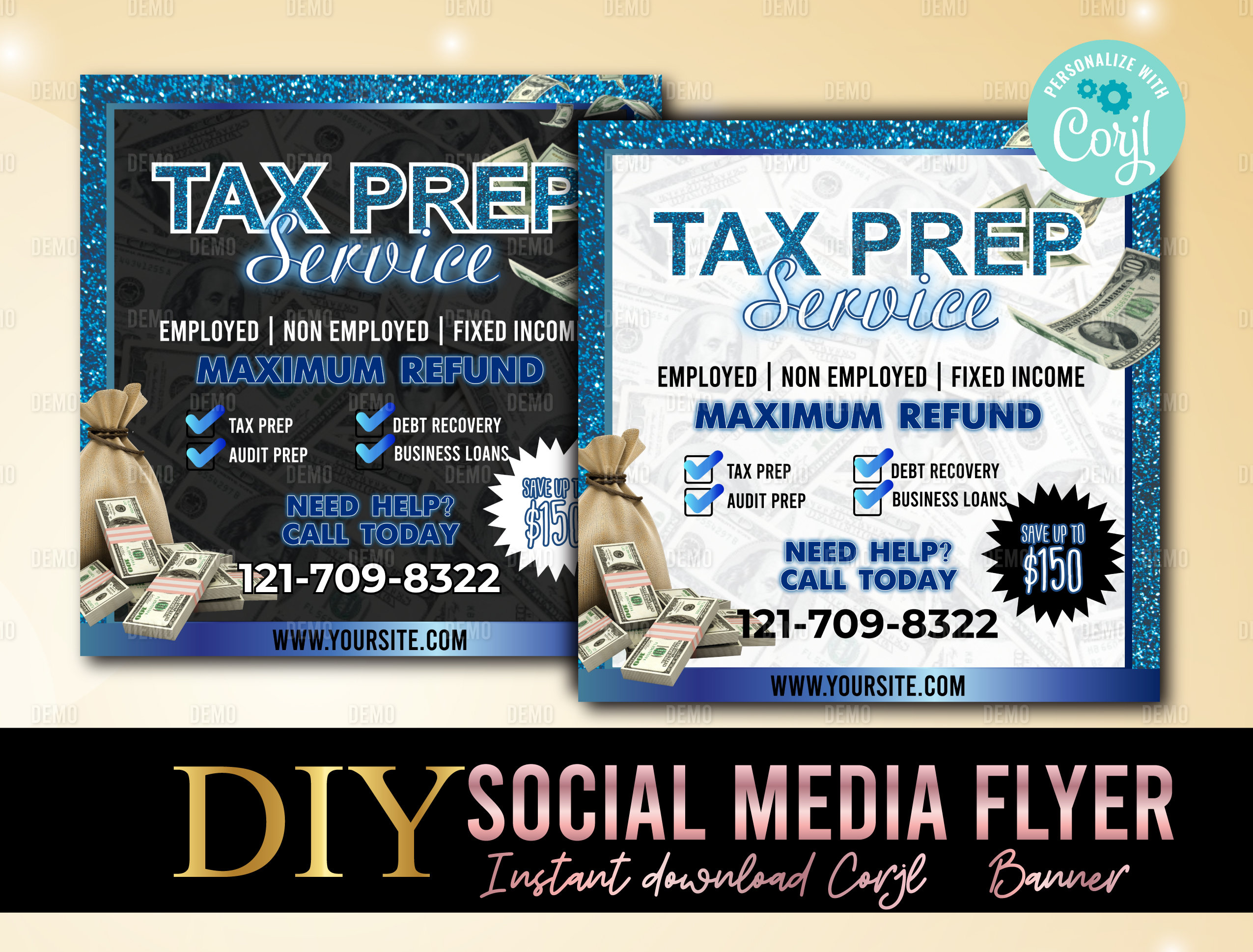 DIY Tax Preparer Flyer Tax Refund Flyer Social Media Flyer - Etsy UK