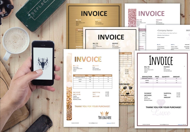 DIY 5 Invoice Template Invoice Design Printable Invoice | Etsy