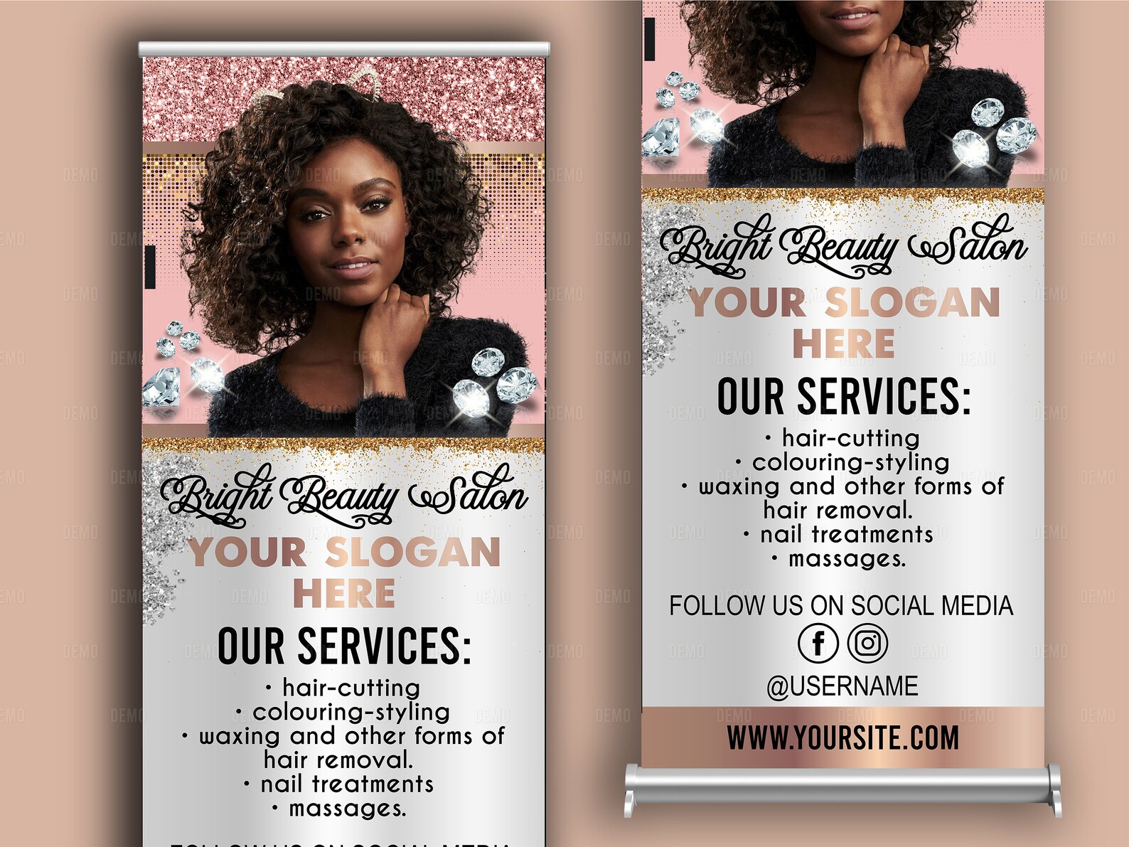 DIY Roll up Banner Stand, Roll up Banner Template, Pop up Banner ...