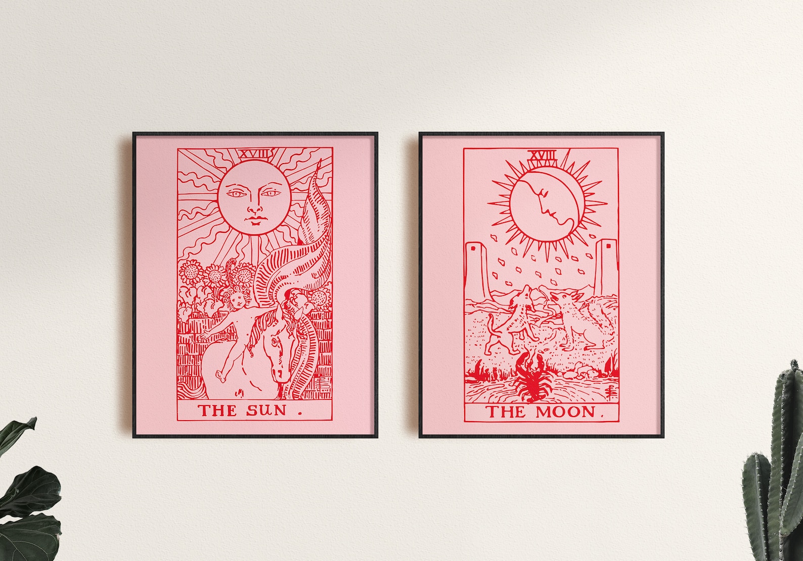 The Sun and Moon Tarot Card Print Set 2 Prints Tarot Deck | Etsy UK