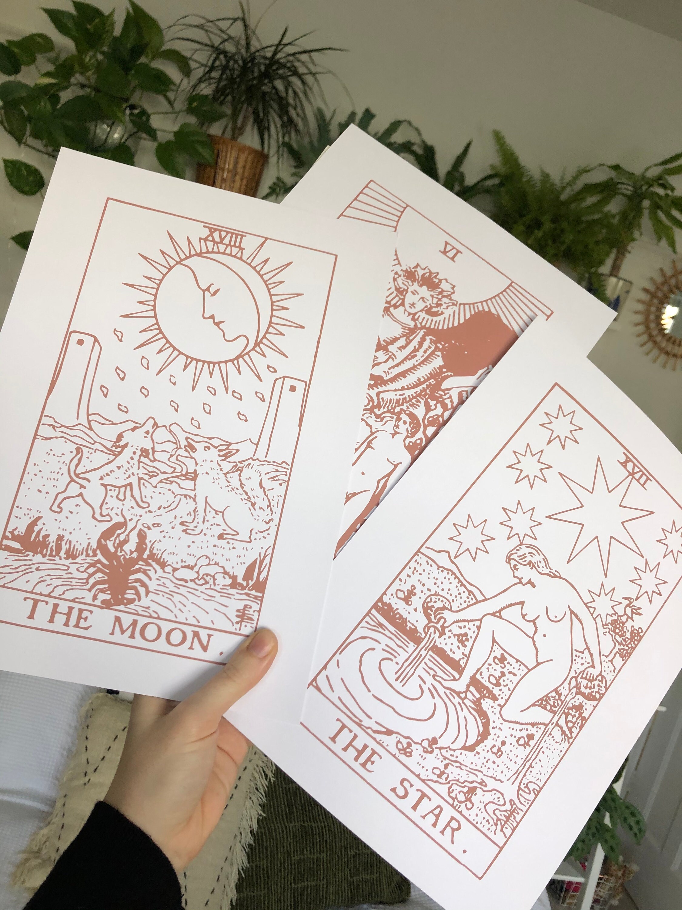 Set of 3 Tarot Prints Tarot Card Print the Star the Lovers | Etsy UK