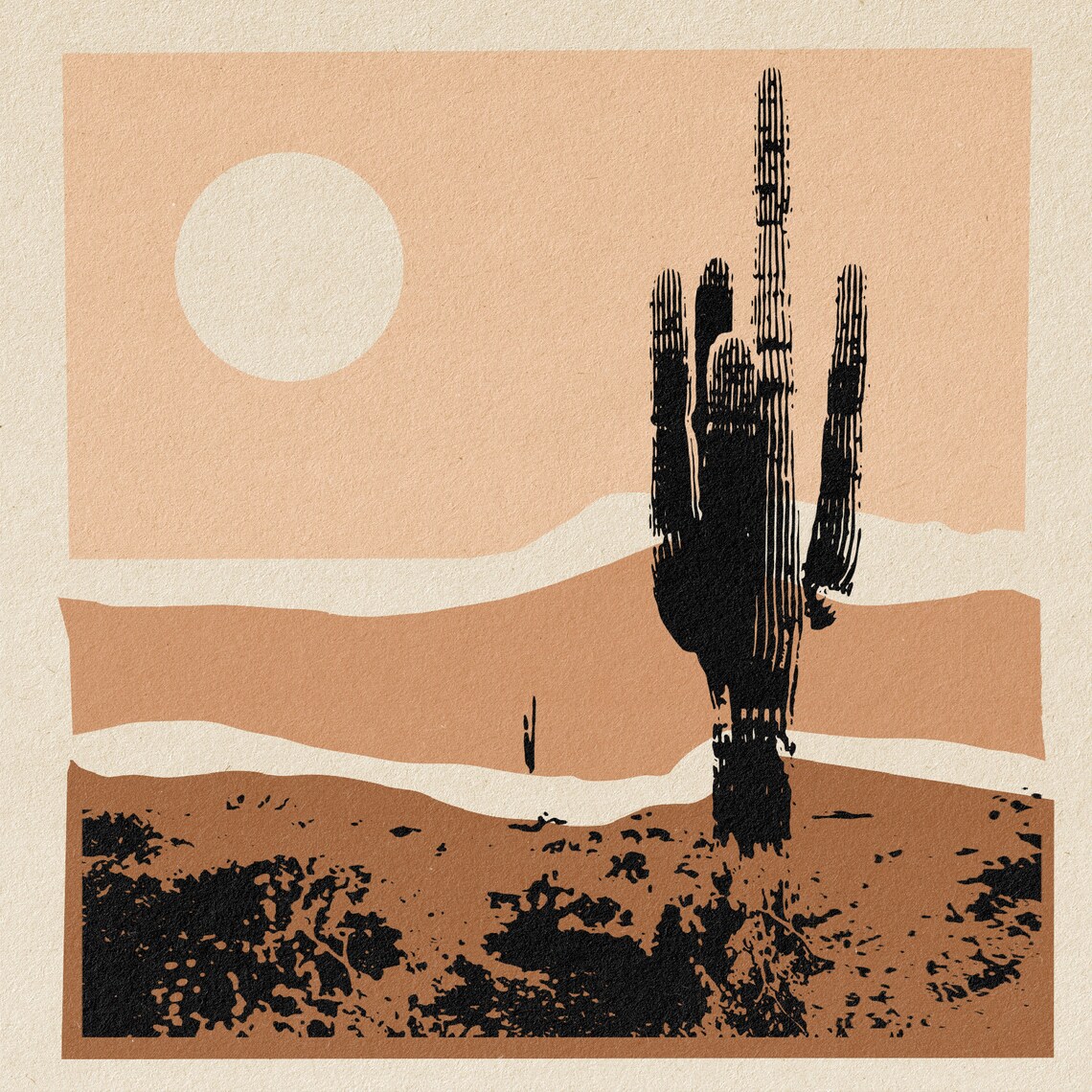 Desert Print // Desert Scene Wall Art // Cactus Print // - Etsy UK