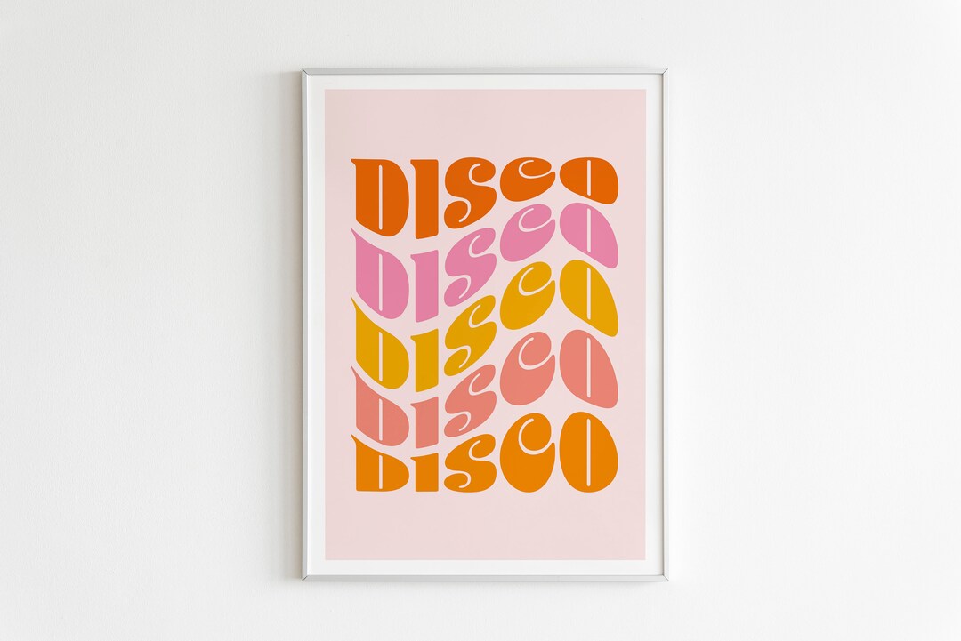 Disco Print | Retro Wall Art | 70's Poster | Vintage Print | A4 | Music ...