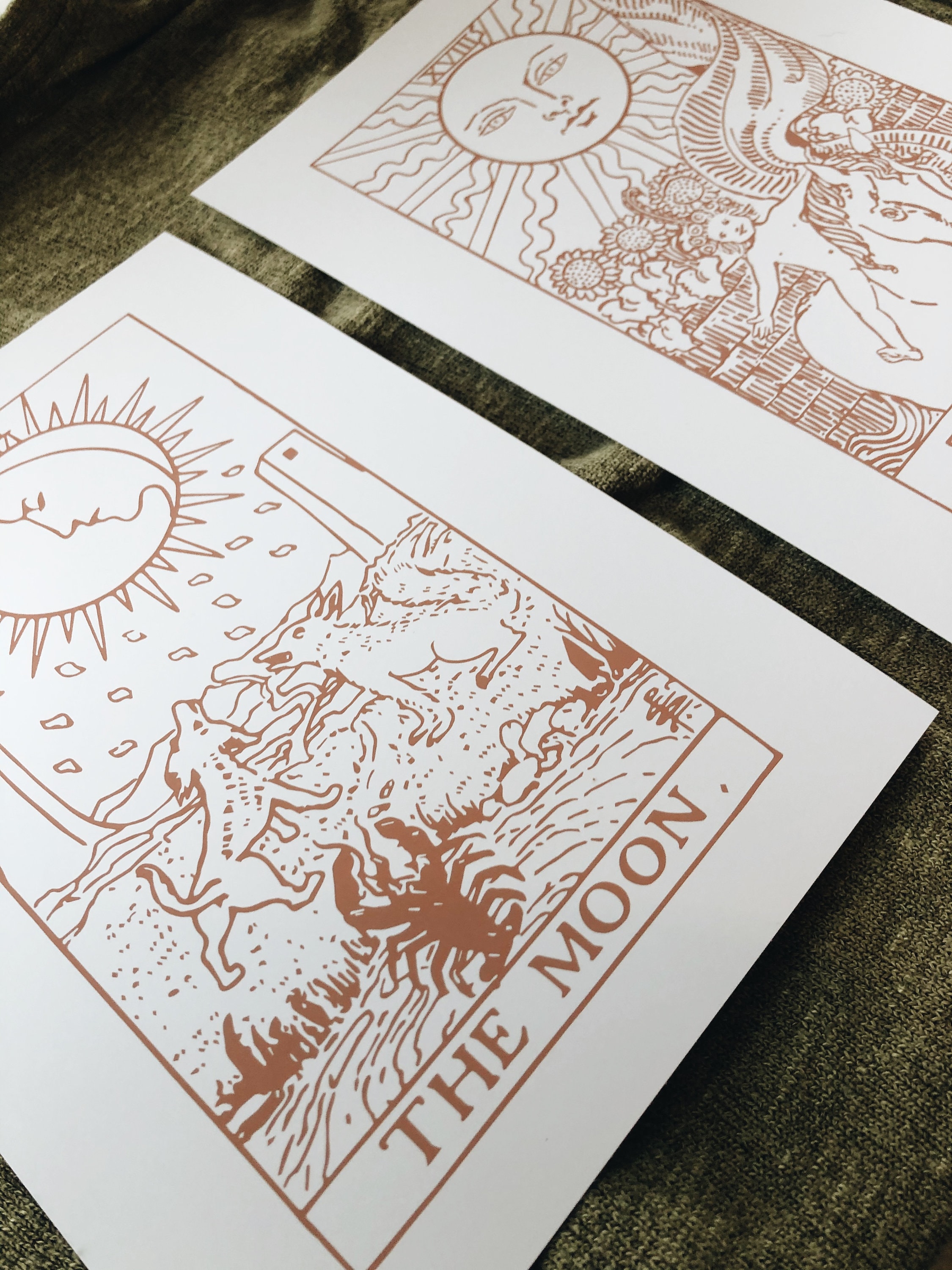 The Sun and Moon Tarot Card Print Set 2 Prints Tarot Deck | Etsy UK