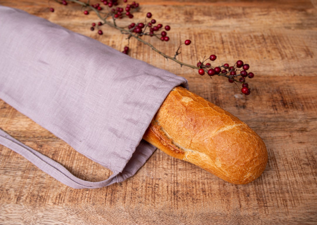 100% Pure Washed Organic Linen Zero Waste Kitchen Bag Pouch for Bread ...