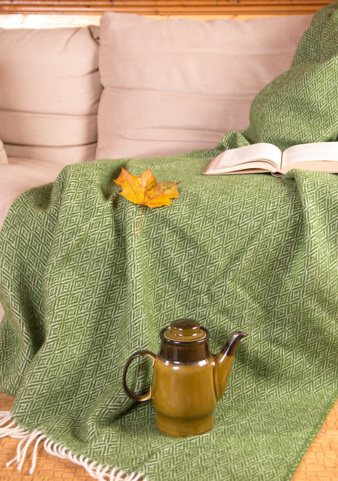 Wool Blanket Diamond Twill Weave King SIZE Merino Wool 100% Natural Row ...