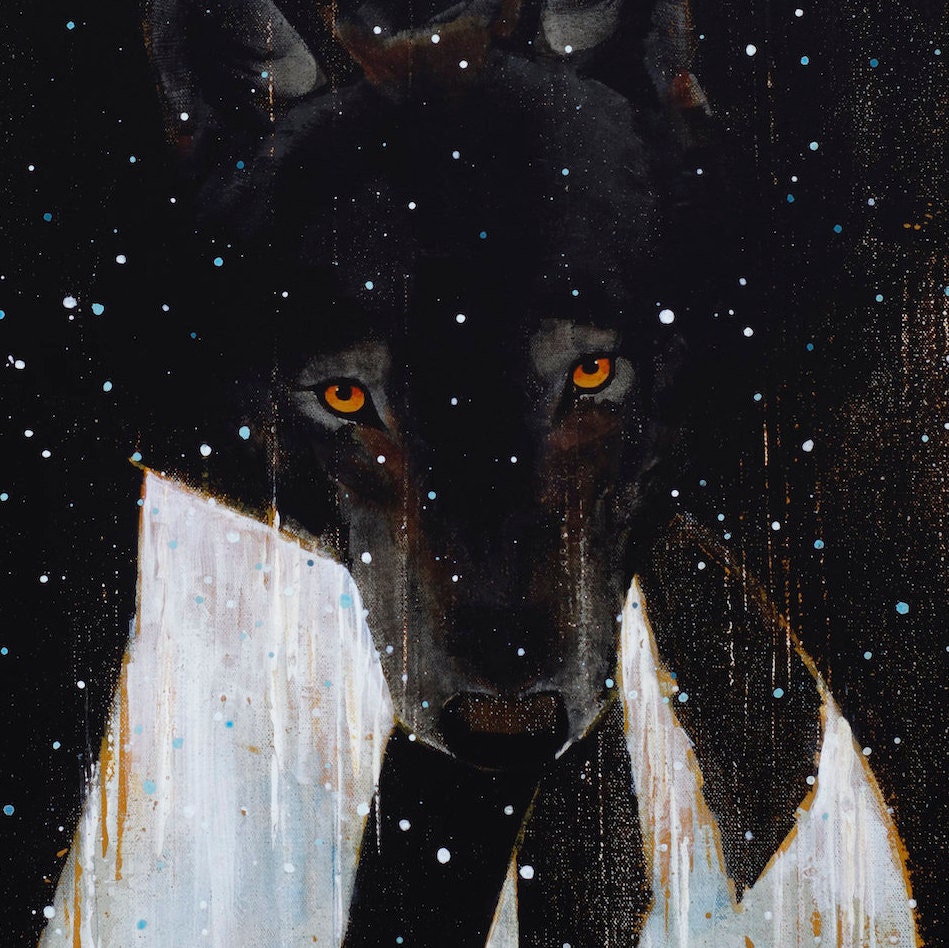 Black Wolf - Spirit Animal - Premium Archival Matte Art Print - Etsy UK