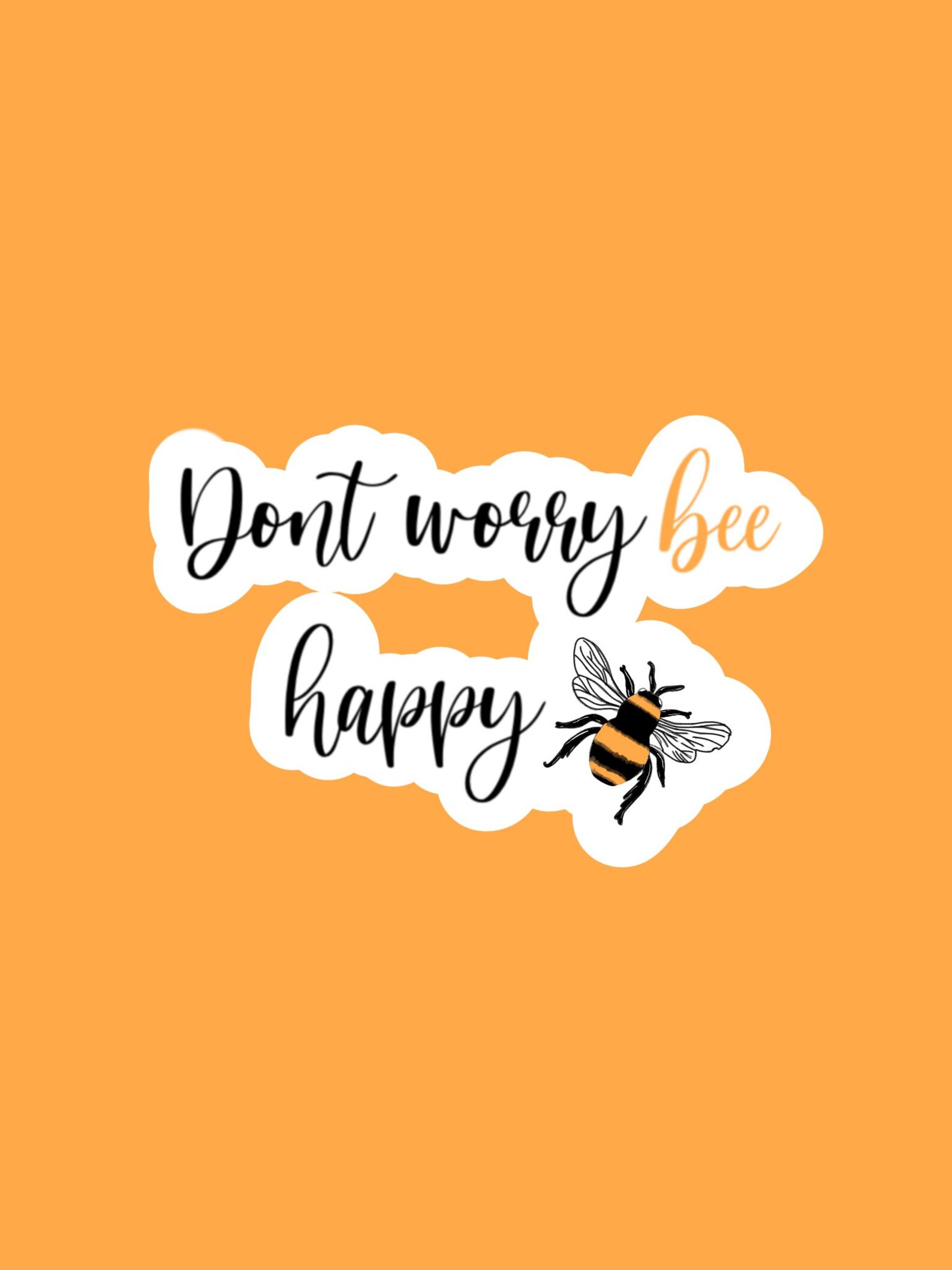 Dont worry bee happy sticker aesthetic | Etsy