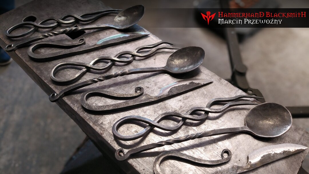 Hand-forged Cutlery. Set Contains (spoon, Fork, Knife) - Etsy