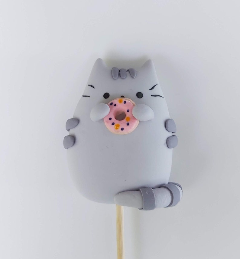 Pusheen el gato Cake Topper Fondant Comestible | Etsy