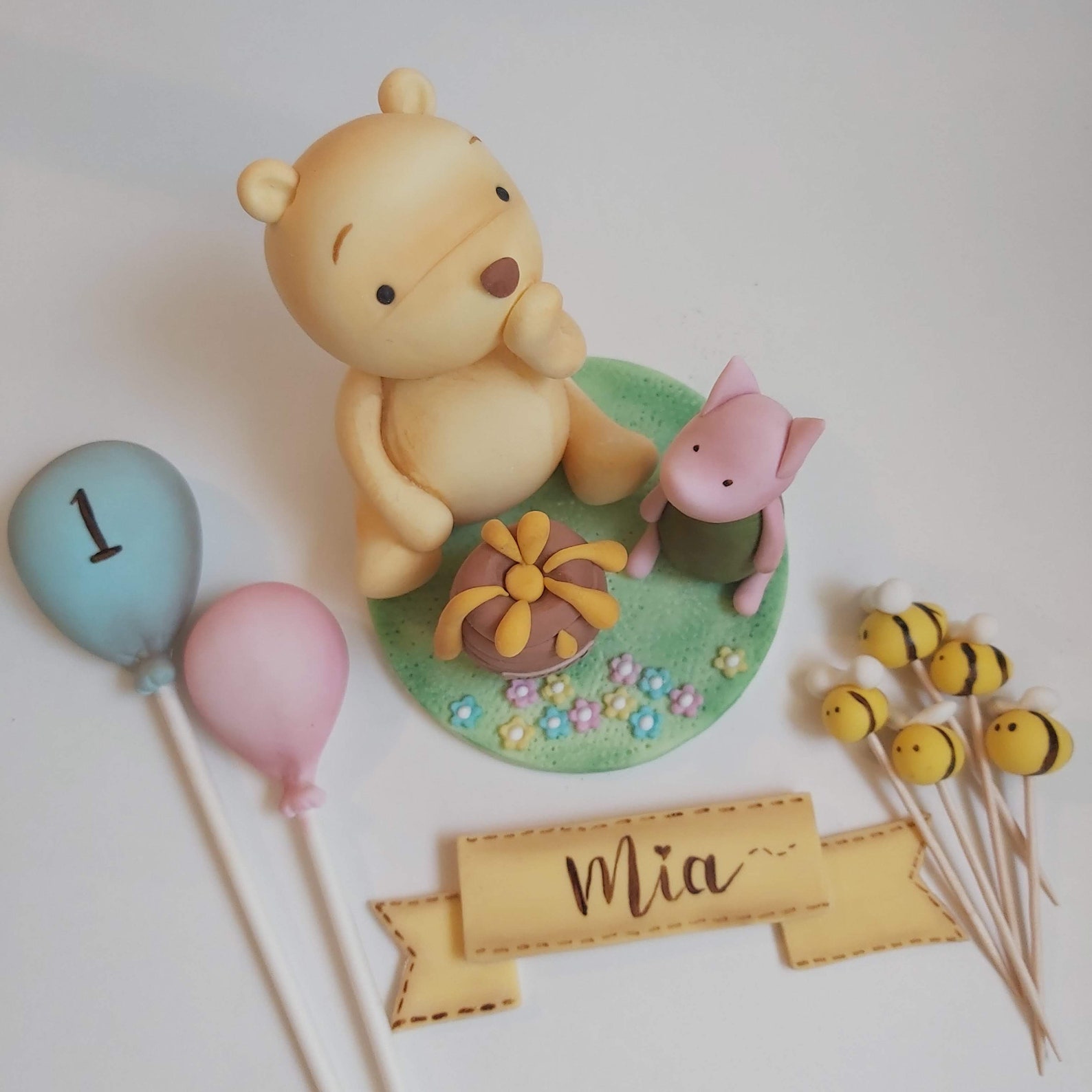 Classic Pooh Cake Topper Fondant Edible - Etsy