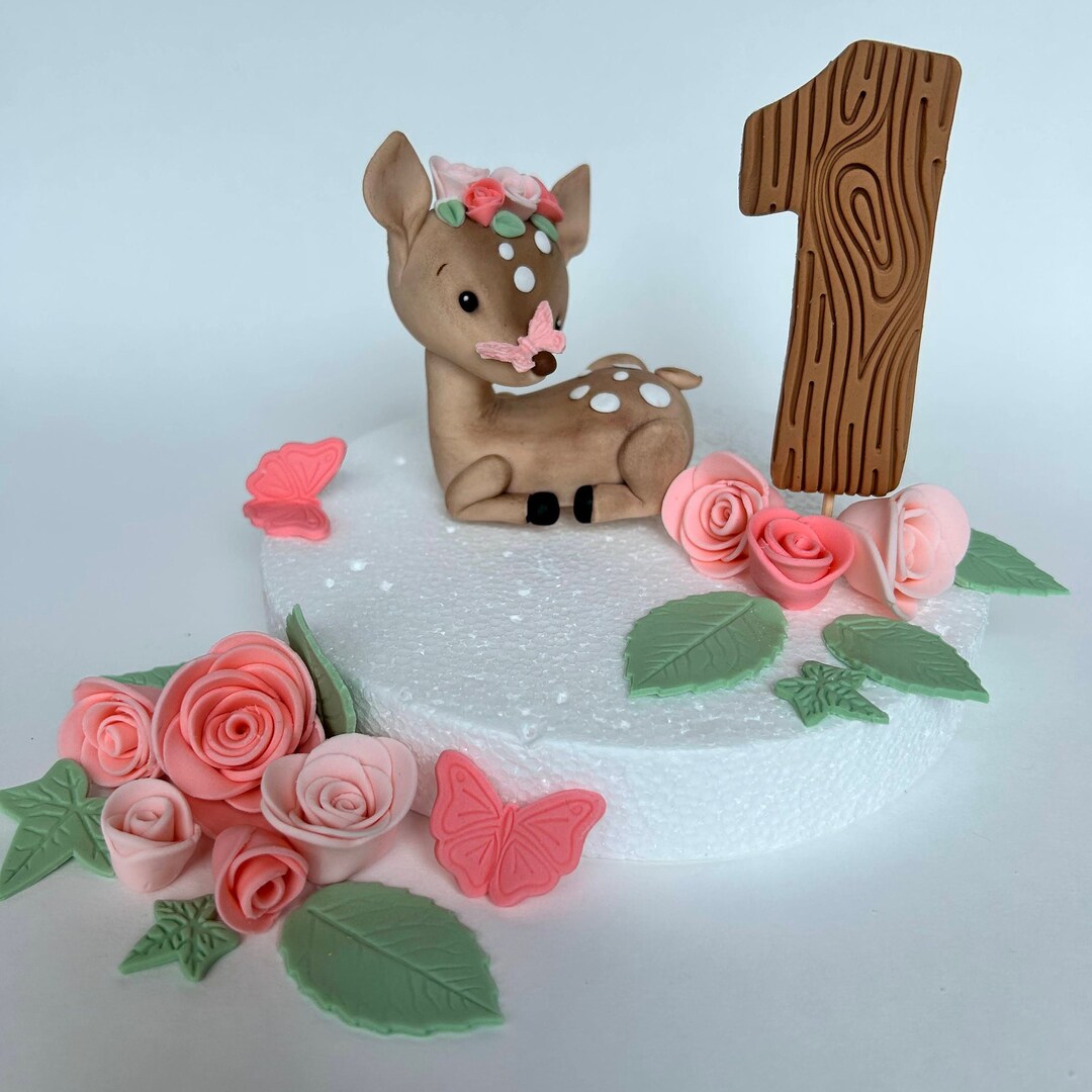 Deer Cake Topper - Figurine Fondant - Handmade - Etsy