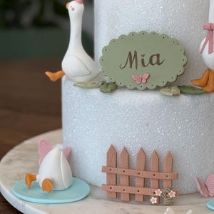 Silly Goose Cake Topper Handmade Fondant - Goose Figurine Set for Cake ...