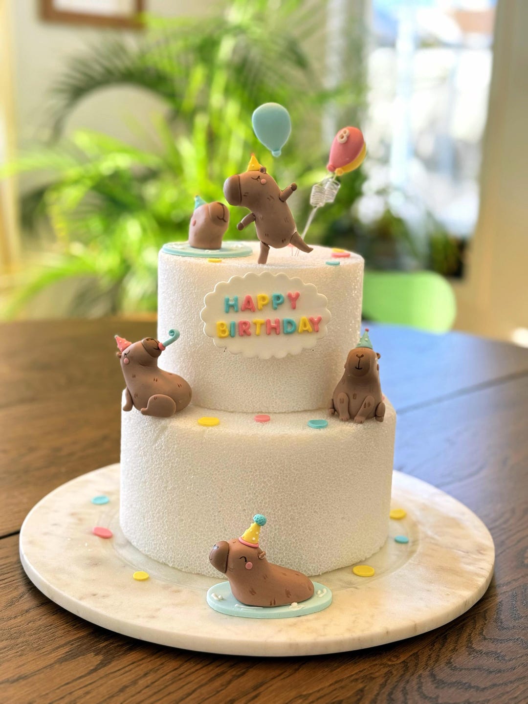 Handmade Capybara Cake Topper Set - Funny Capybara Happy Birthday ...