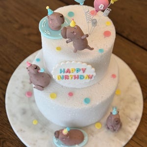 Handmade Capybara Cake Topper Set - Funny Capybara Happy Birthday ...