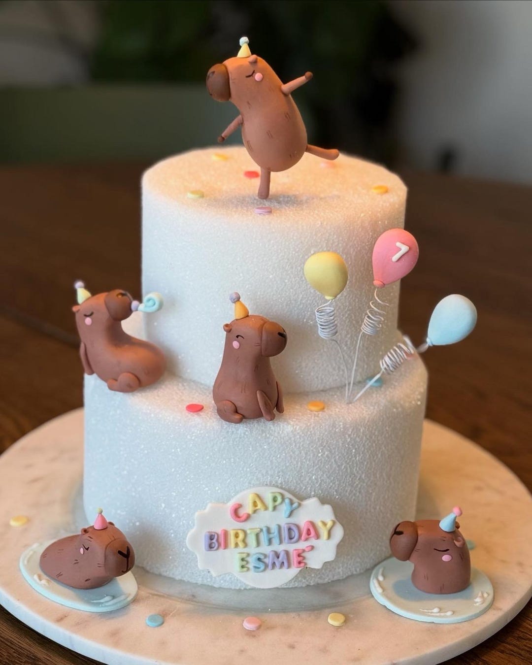 Handmade Capybara Cake Topper Set - Funny Capybara Happy Birthday ...