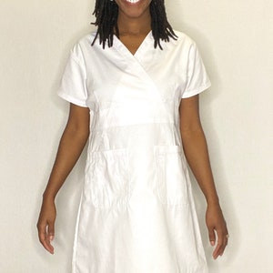 White Scrub Dress Nurse Uniform for Graduation Pinning Ceremony - Etsy
