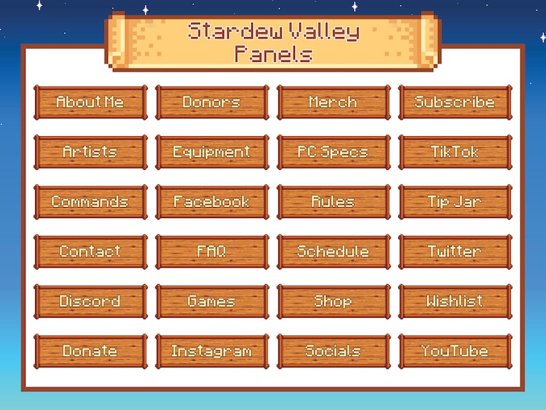 Animated Stardew Valley Twitch Pack - Overlays, Panels, Screens, Alerts ...