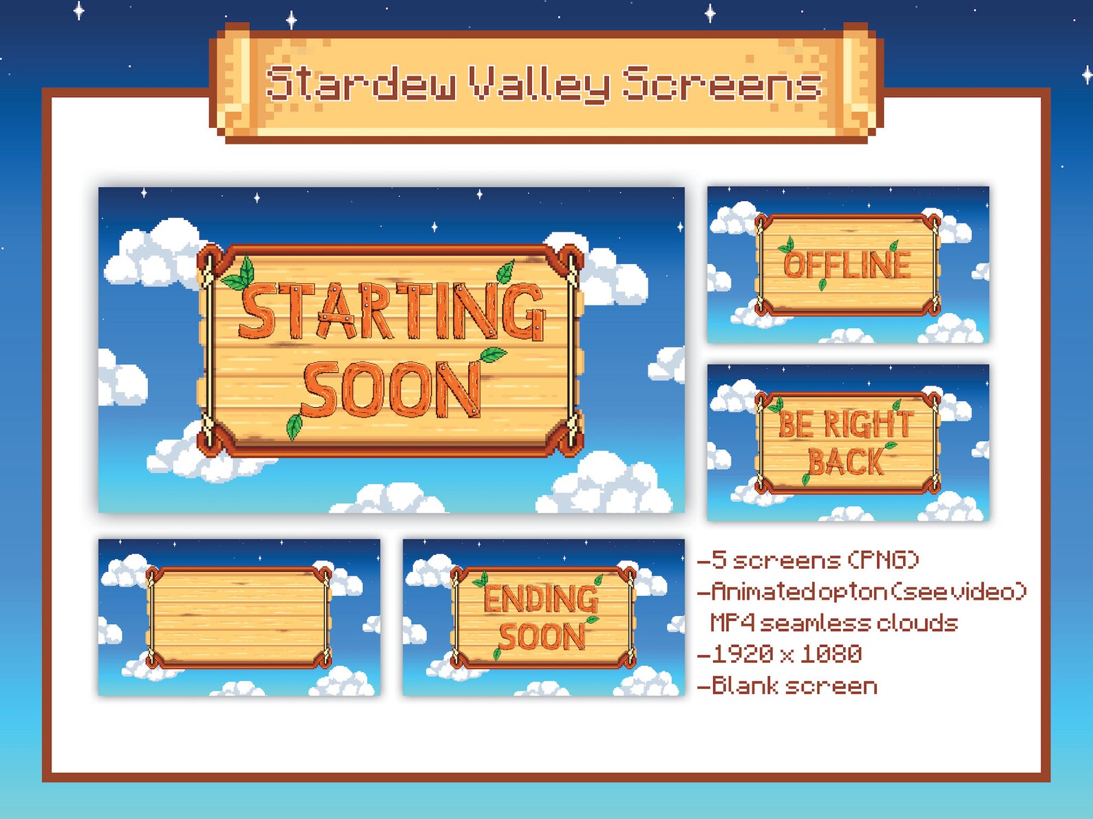 Animated Stardew Valley Twitch Screens and Overlays - Etsy Finland