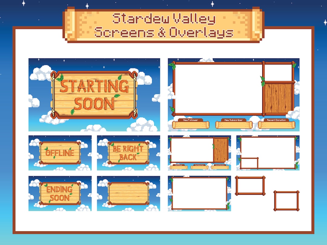Animated Stardew Valley Twitch Screens and Overlays - Etsy