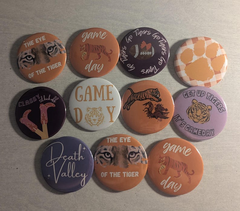 Clemson Game Day Pins | Clemson Football Pins | 2.25" Buttons - Etsy