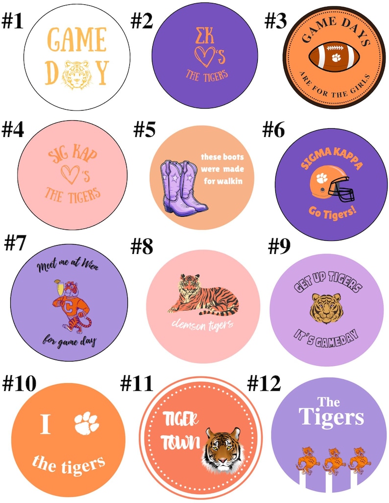 Clemson Game Day Pins | Clemson Football Pins | 2.25" Buttons - Etsy