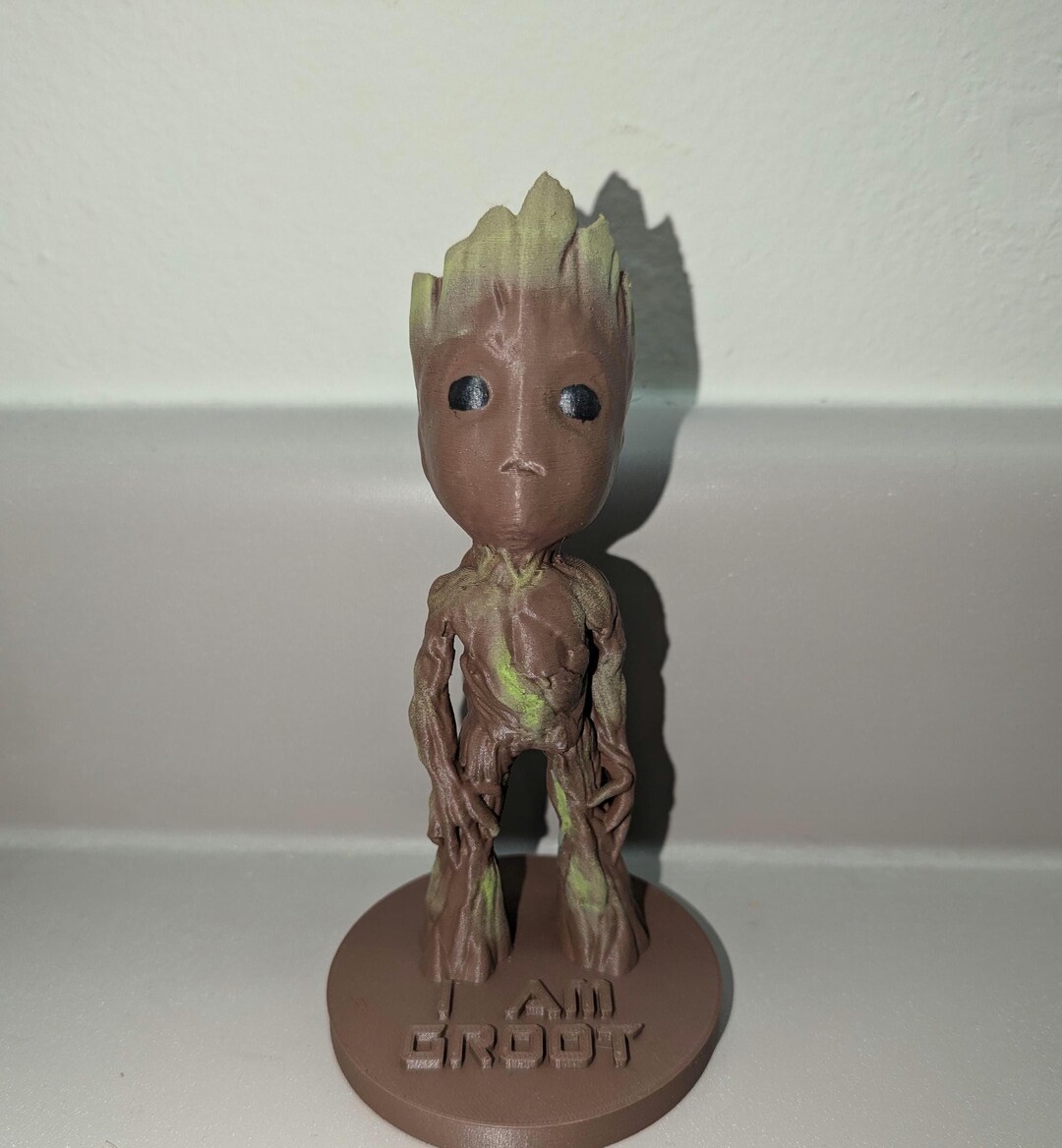 Marvel 3D Printed Handpainted Baby Groot With i Am Groot Sign - Etsy