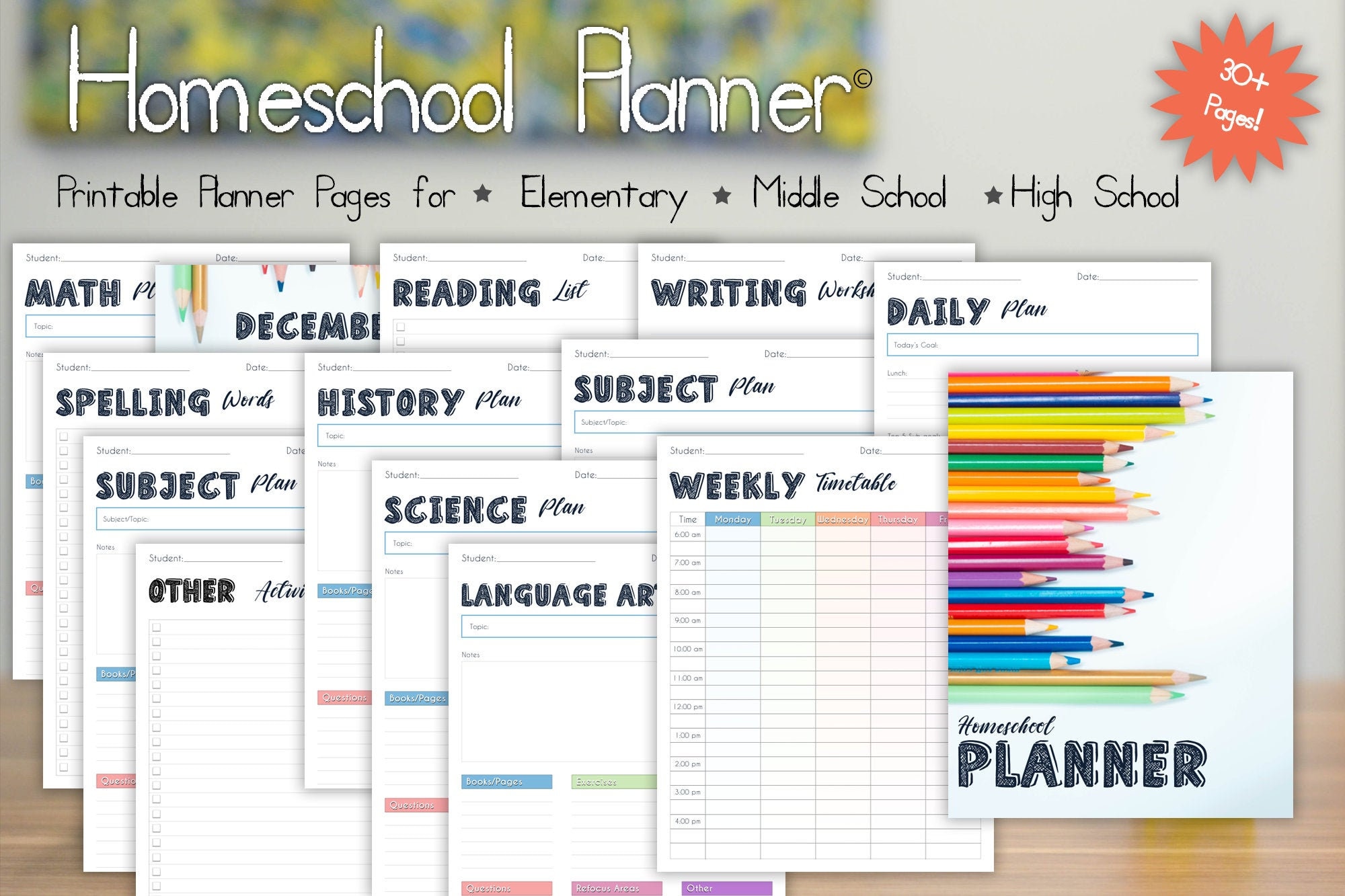 Homeschool Planner Homeschool Printable Homeschool - Etsy