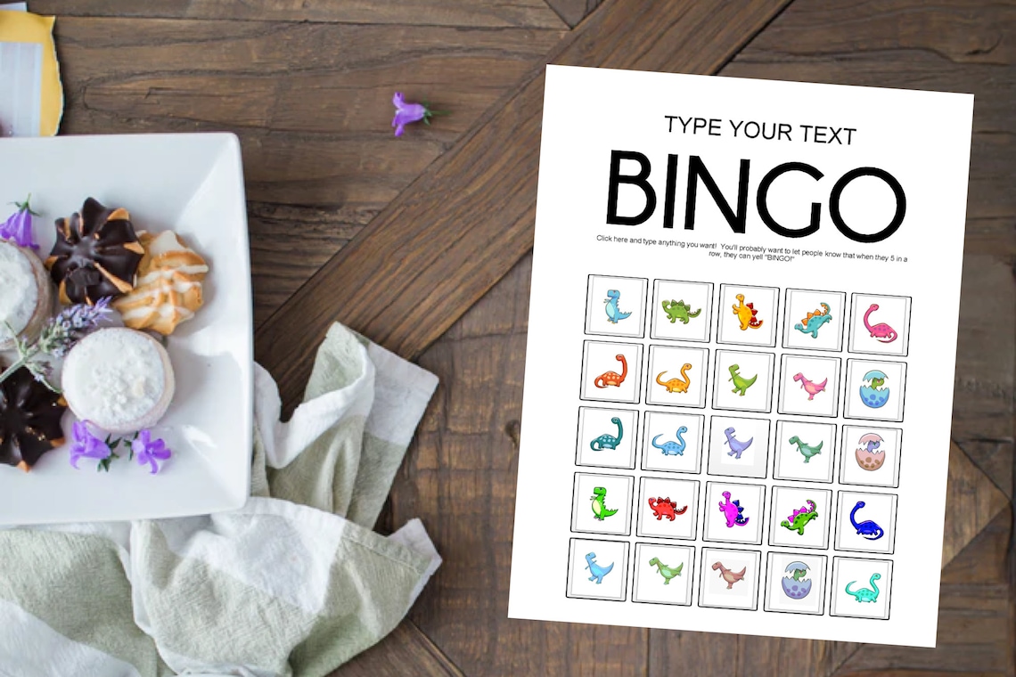 Custom Picture Bingo Cards | 25 Unique Printable Cards (instant ...