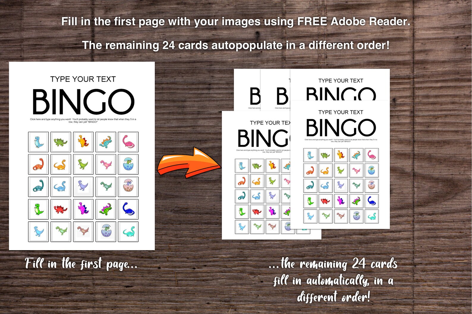 Custom Picture Bingo Cards | 25 Unique Printable Cards (instant ...