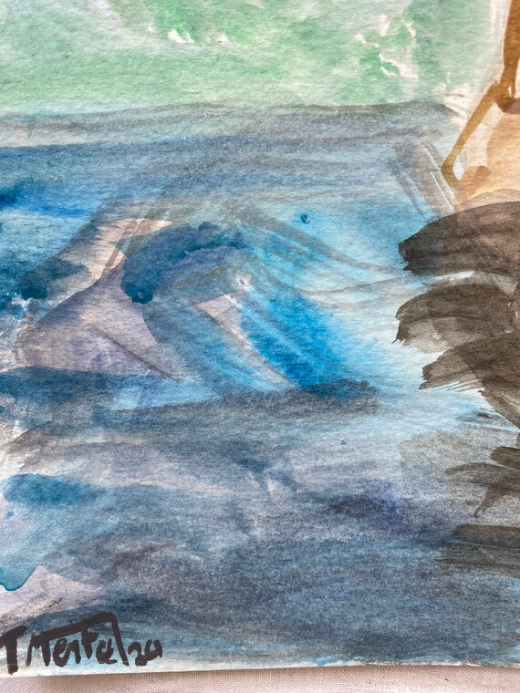 Watercolor Art & Collectibles Painting speedo Original pretty boy ...