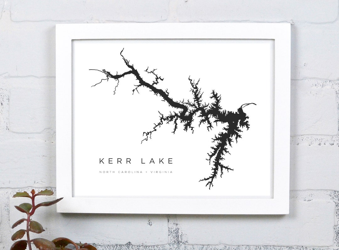 Kerr Lake | North Carolina + Virginia Lake Multi-size Print - Etsy