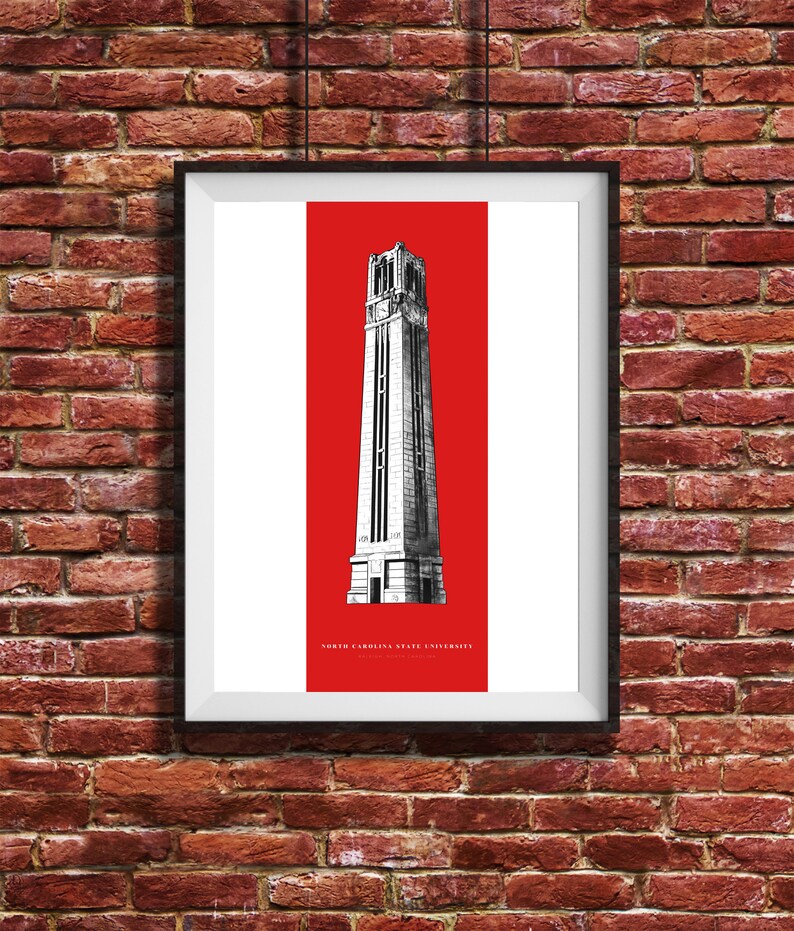 NC State University Gift | NC State Bell Tower Multi-size Print - Etsy