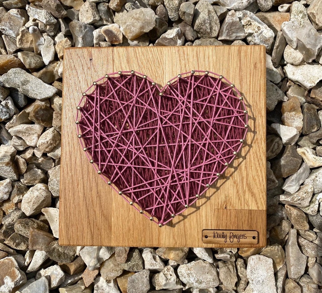 Wooden Heart/ String Art/ Handmade/ Anniversary/ Wooden Present - Etsy