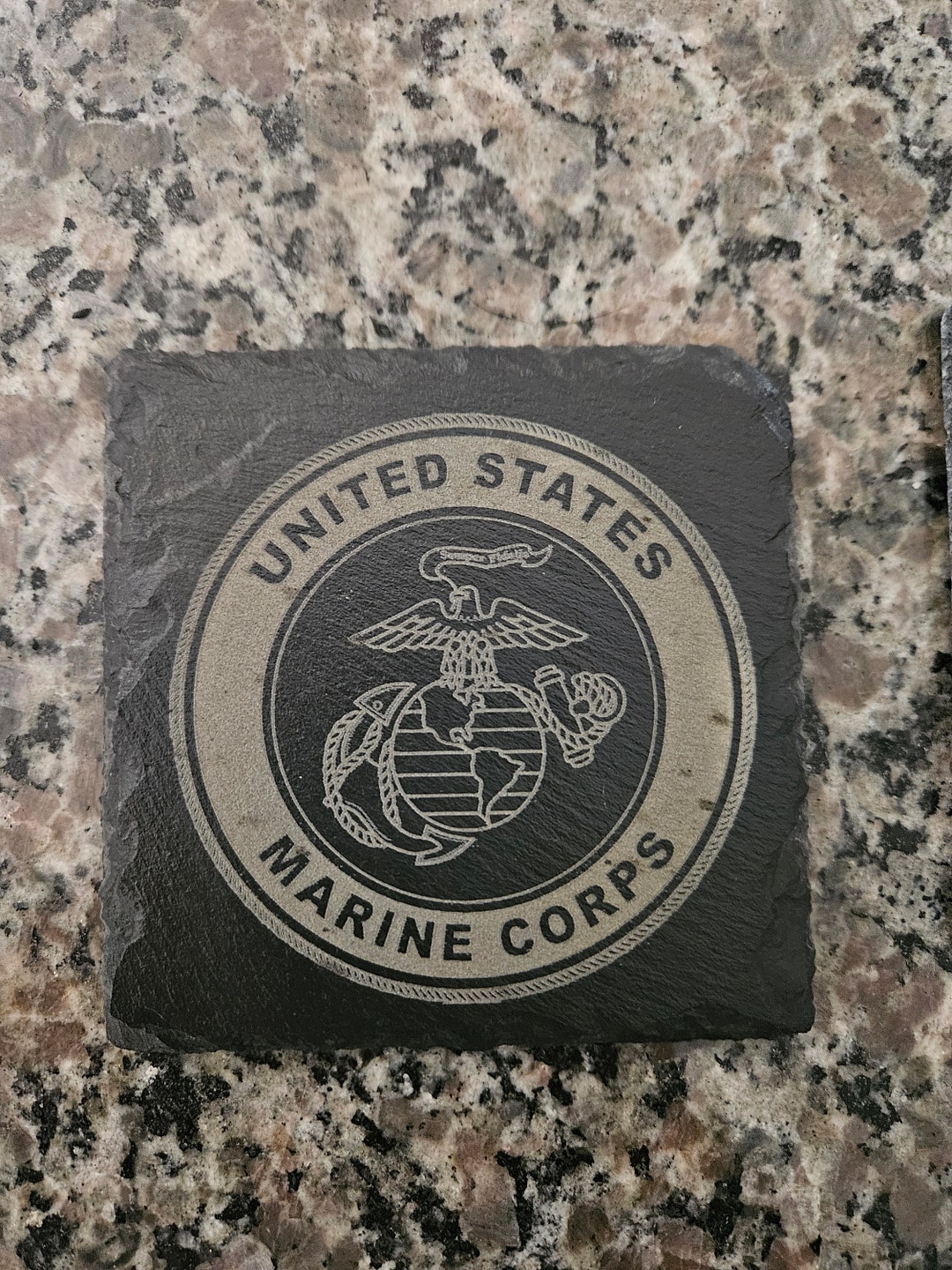 USMC Slate Coaster - Etsy