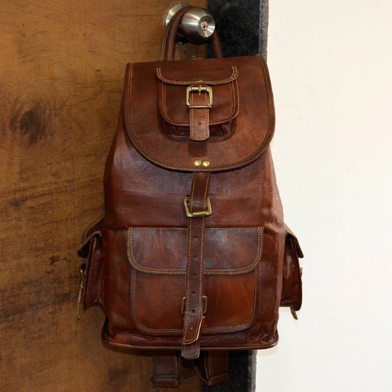 Mens Genuine Leather Backpack Rucksack Messenger Laptop Bag - Etsy