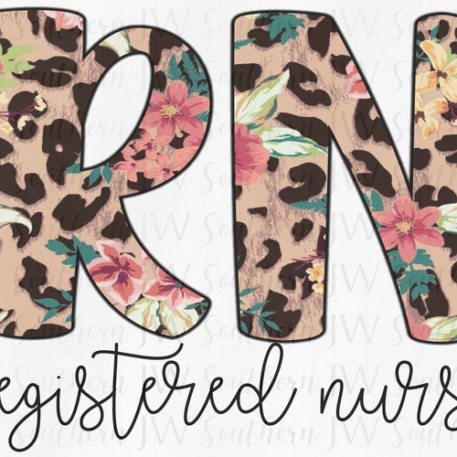 RN Png RN Svg Registered Nurse Floral Digital Download - Etsy