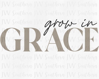 Grow in Grace, PNG, Instant Download, Cross, Bible - Etsy