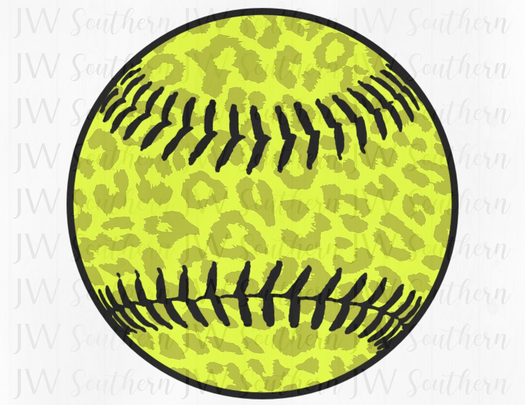 Yellow Cheetah Softball PNG - Instant Digital Download - Etsy